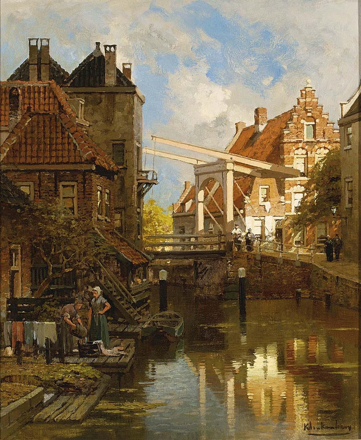 Johannes Christiaan Karel Klinkenberg | A VIEW OF A DUTCH TOWN WITH ...
