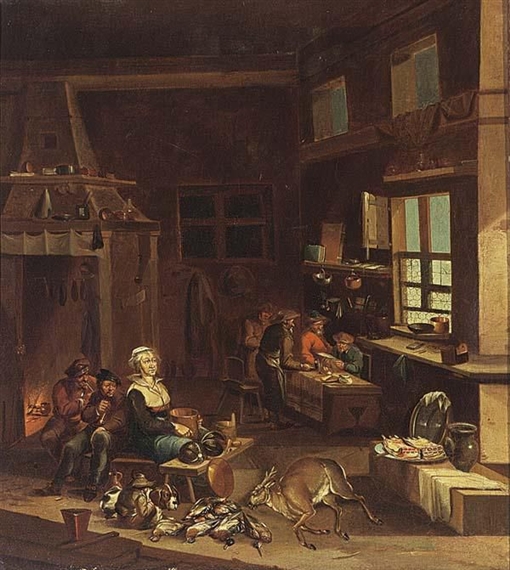 German School, 17th Century | A KITCHEN INTERIOR WITH A WOMAN PREPARING ...