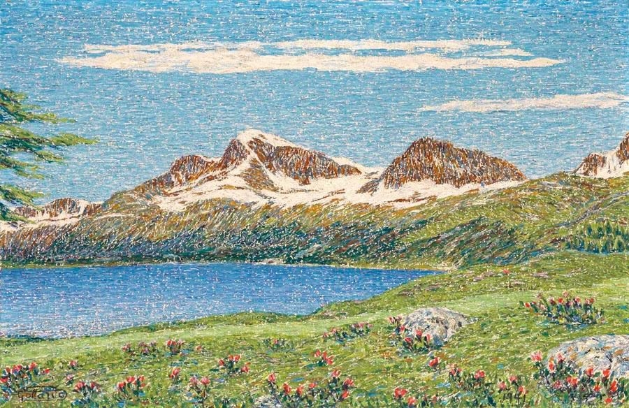 Gottardo Segantini | SEELANDSCHAFT, 1917 LANDSCAPE WITH LAKE, 1917 ...