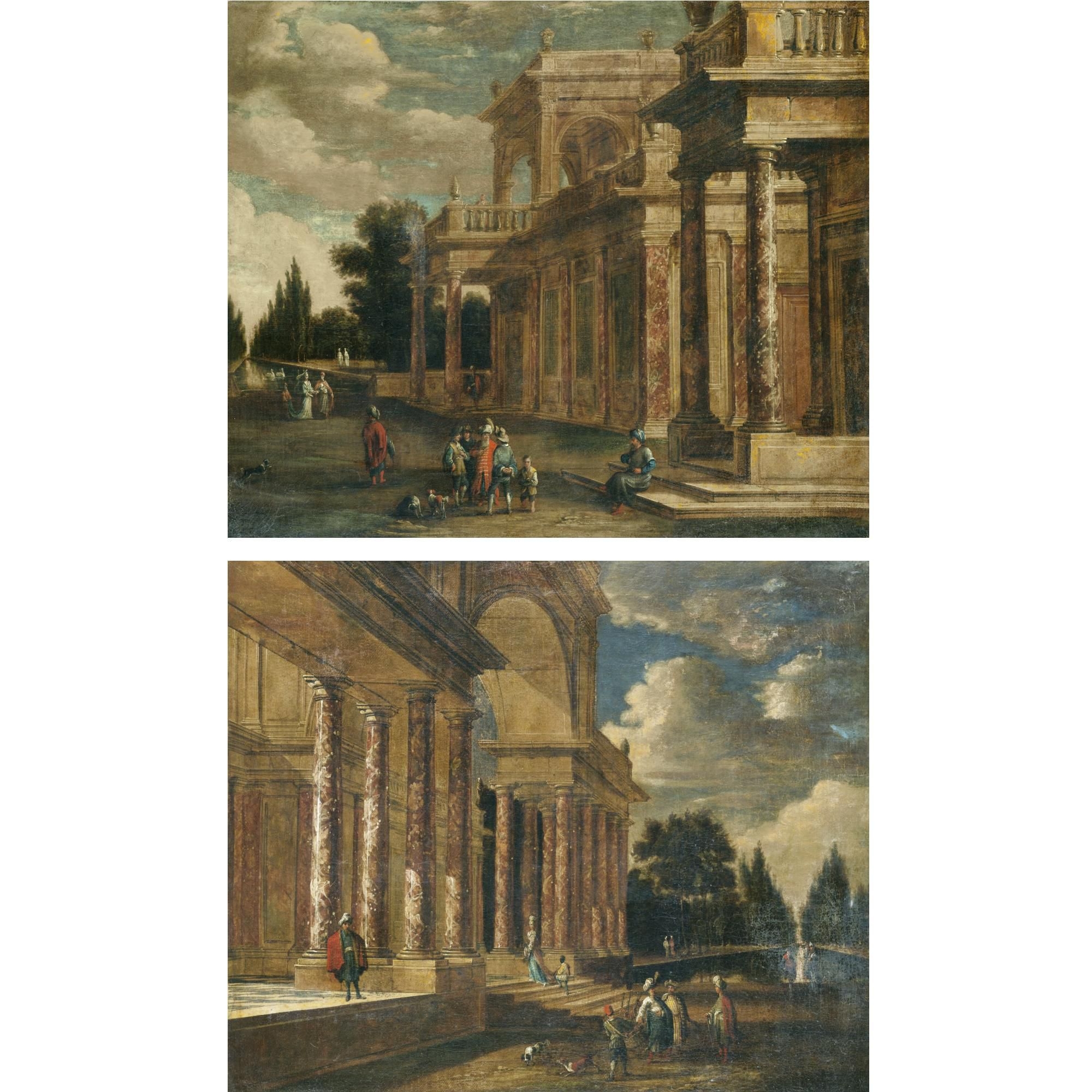 Jakob Ferdinand Saeys | a pair of architectural capricci with elegant ...