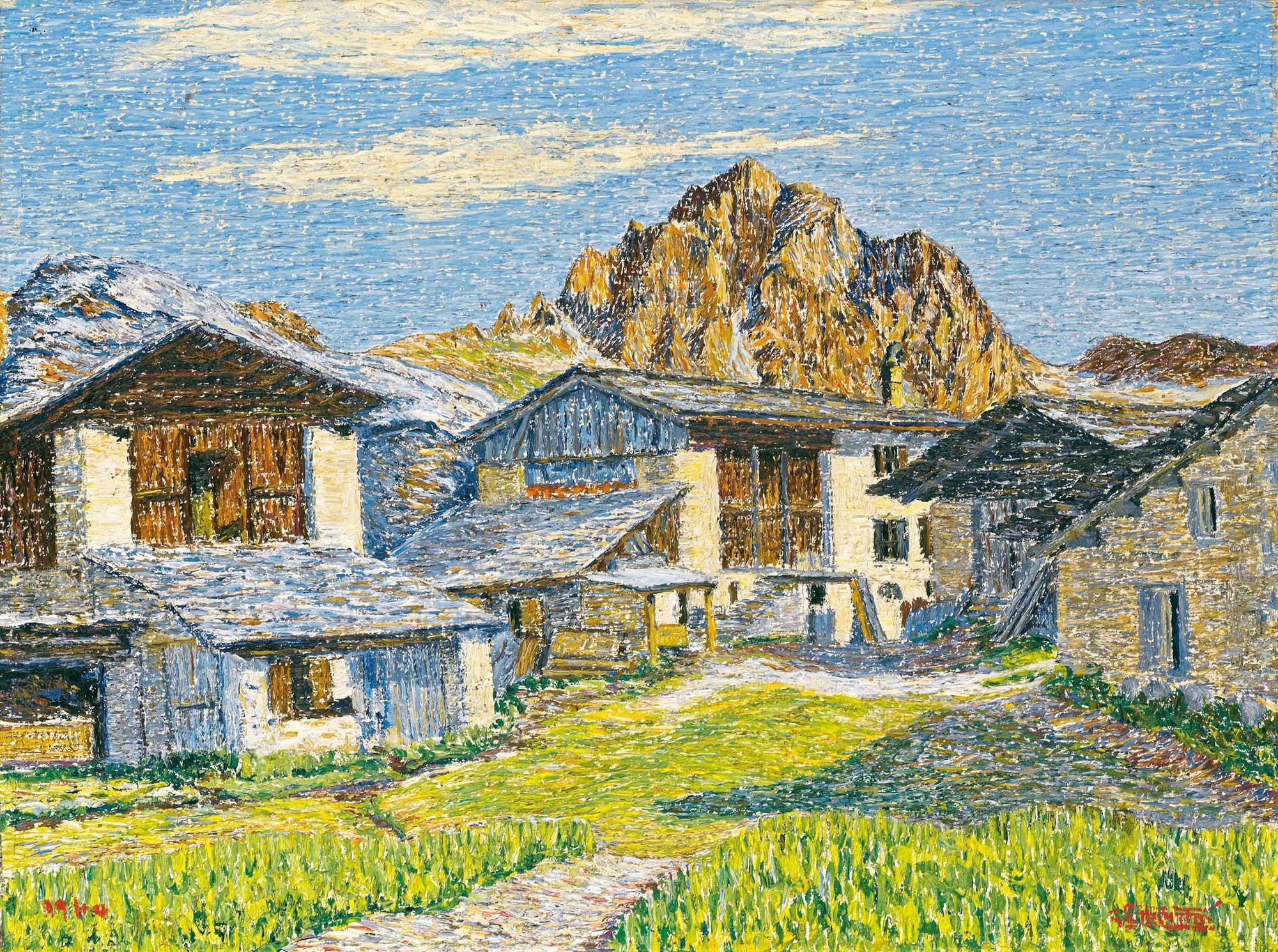 Gottardo Segantini | ALP BLAUNCA MIT PIZ LAGREV, 1940 ALP BLAUNCA WITH ...
