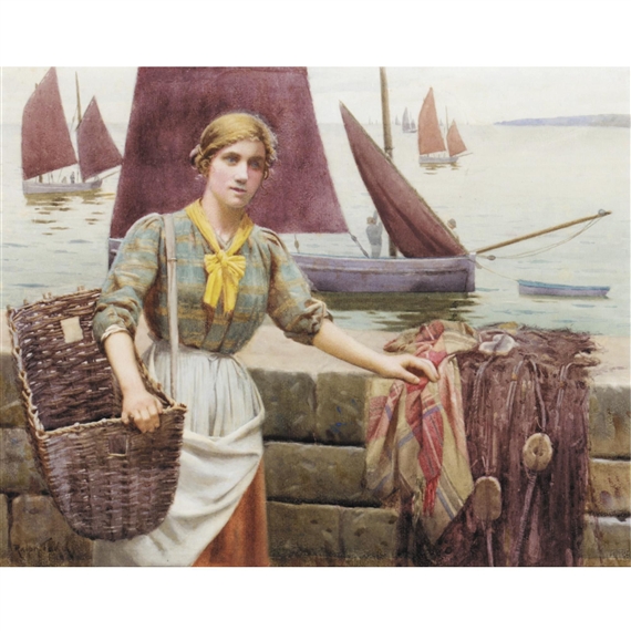 Ralph Todd | A Newlyn Fishergirl | MutualArt