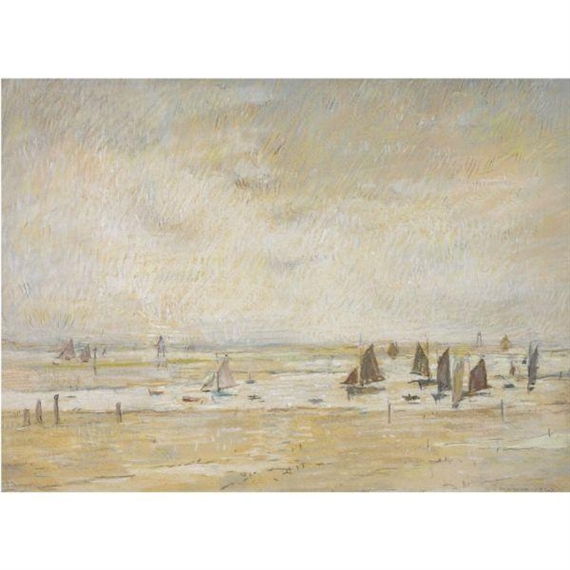 Laurence Stephen Lowry | YACHTS AT LYTHAM (1920) | MutualArt