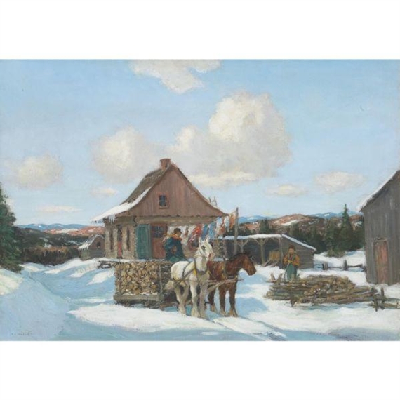 Frederick Simpson Coburn | BRINGING OUT THE LOGS (1951) | MutualArt
