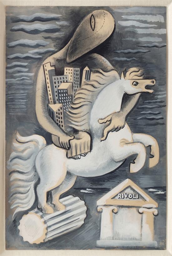 Miguel Covarrubias | Gloria Swanson at the Chirico way (1930) | MutualArt