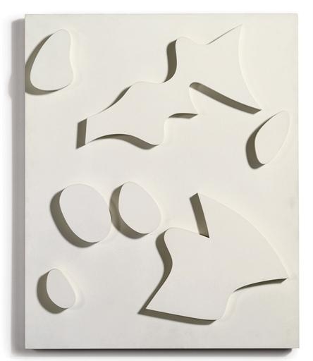 Jean Arp | Constellation of Seven White Shapes on a White Background ...