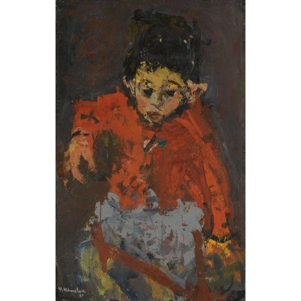 Vassyl Khmeluk | PORTRAIT OF A YOUNG BOY IN RED (1951) | MutualArt