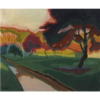Auguste Herbin | Paysage à Céret (1913) | MutualArt