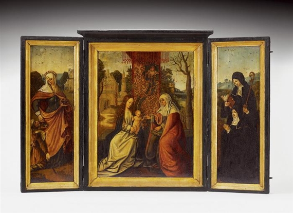 Antwerp School, 16th Century | Triptychon mit der Darstellung Anna Selbdritt | MutualArt
