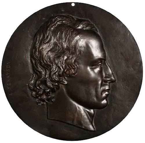 Thomas Woolner | A bronze relief portrait of Alfred Lord Tennyson, head ...