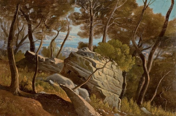 Emile Charles Joseph Loubon | Paysage provençal de bord de mer (recto ...