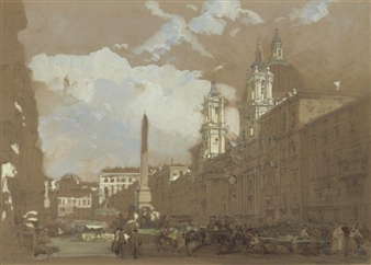David Roberts | The Trevi Fountain, Rome (1859) | MutualArt