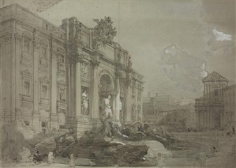 David Roberts | The Trevi Fountain, Rome (1859) | MutualArt