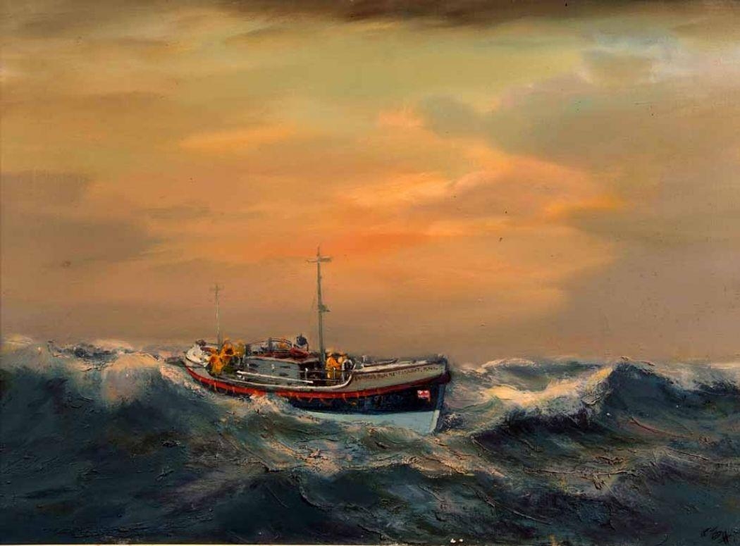 Jack Cox | The Erness Tom Nethercoat Lifeboat at Sea in Rough Weather ...
