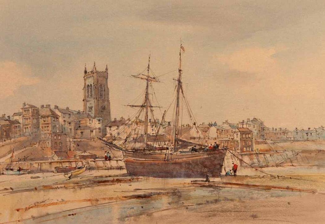 Arthur Edward Davies | The Last Collier Brig at Cromer | MutualArt