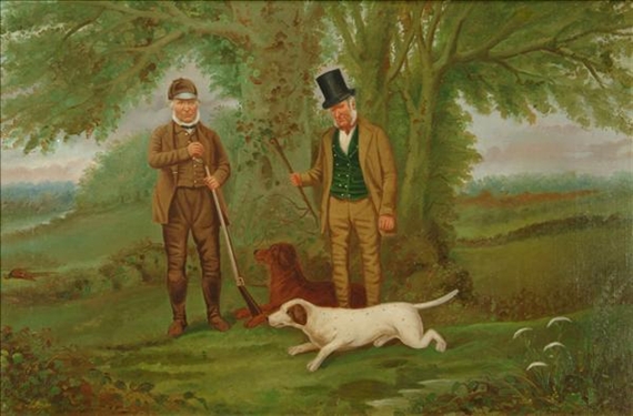 S. Henson | Two sportsmen with gun dogs | MutualArt