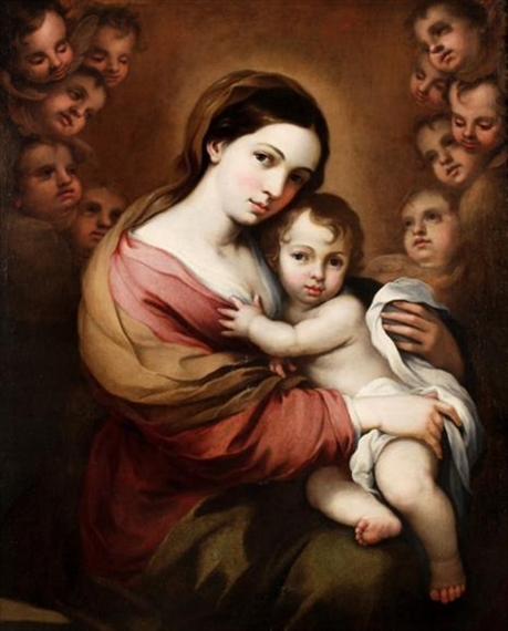 Bartolomé Estebán‏ Murillo | The Virgin and Child surrounded by Cherubs ...
