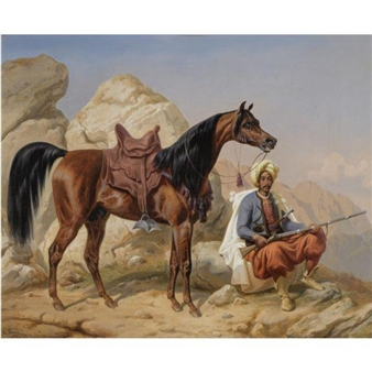 Niels Simonsen | A Danish hussar and guard (1851) | MutualArt