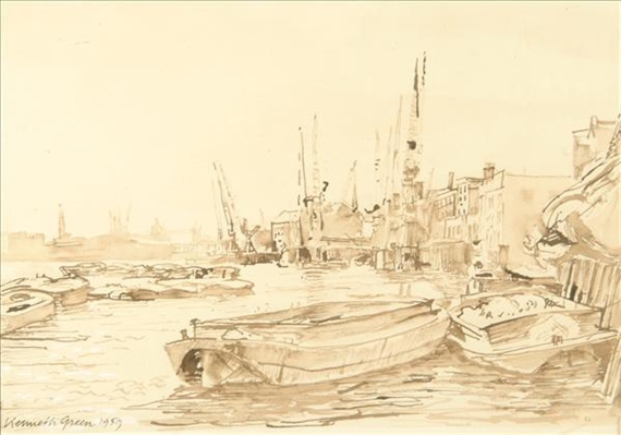 Kenneth Green | River scene (1959) | MutualArt