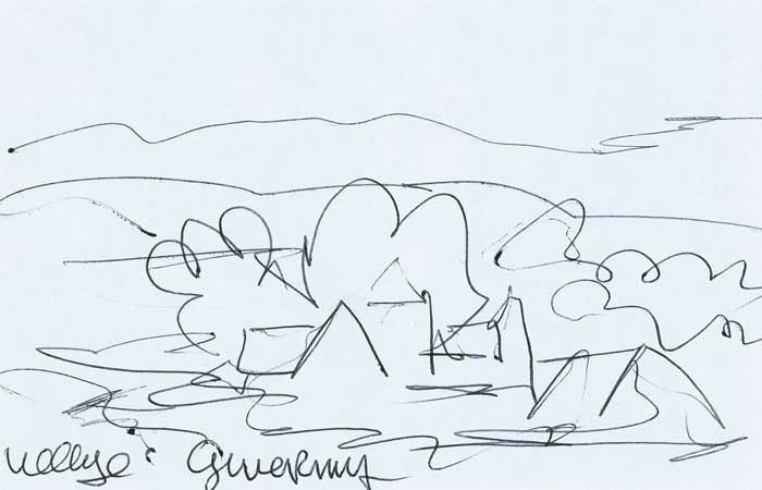 Markey Robinson | THREE LANDSCAPE SKETCHES INCLUDING VILLAGE GIVERNY ...