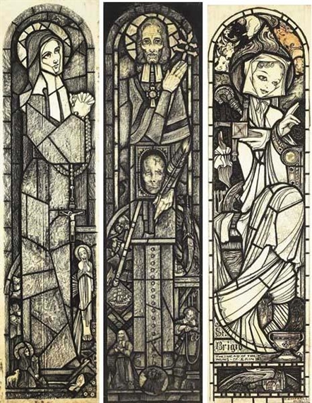 Chris Campbell | STAINED GLASS WINDOW DESIGNS (SET OF THREE) | MutualArt