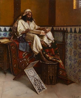 Rudolf Ernst | Reading the Koran | MutualArt