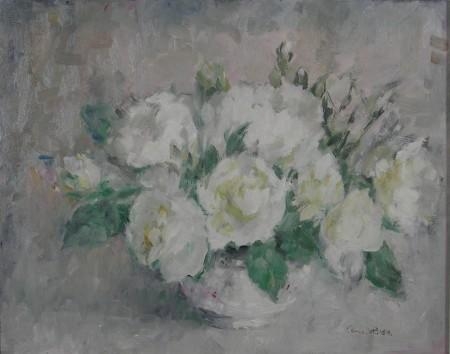 Lena Robb | STILL LIFE OF WHITE ROSES | MutualArt