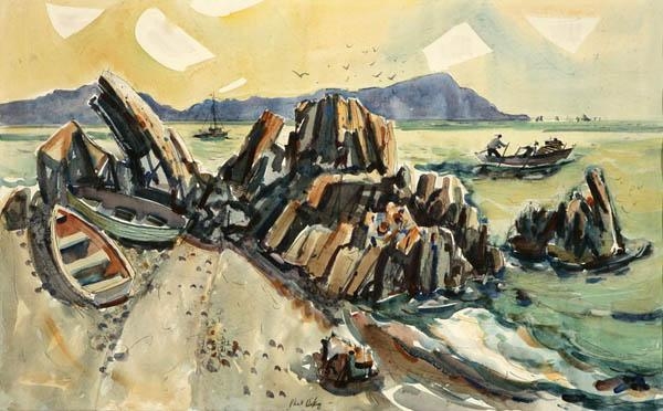 Phil Dike | Lobster Men - Ensenada | MutualArt