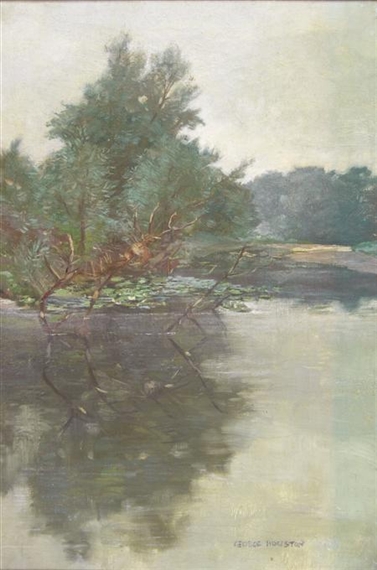 George Houston | A RIVER LANDSCAPE WITH WATER-LILIES | MutualArt