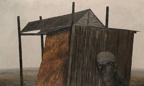 Jack Simcock | Figure with barn beyond (1963) | MutualArt