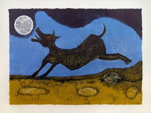 Rufino Tamayo | Perro ladrándole a la luna (1988) | MutualArt