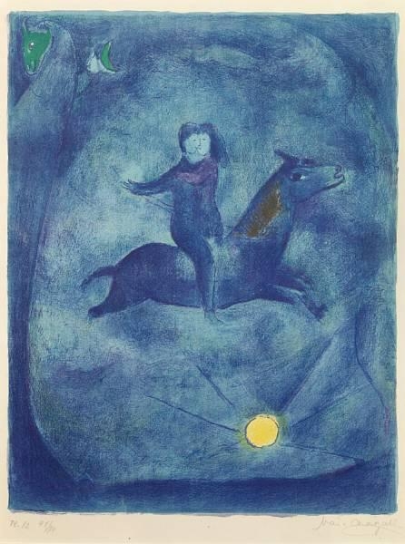 Marc Chagall | Mounting the Ebony Horse (1948) | MutualArt