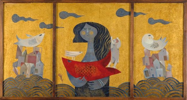 Sami Briss | Triptych, Woman and a Fish | MutualArt