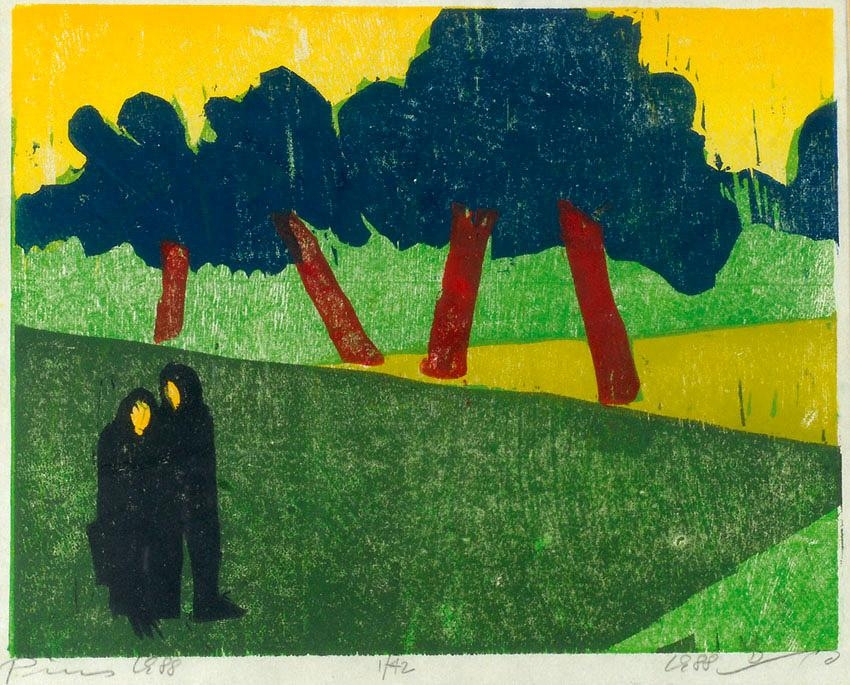Jacob Pins | Figures in Landscape (1988) | MutualArt