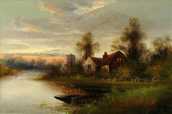 Alfred H. Cole | Two Works: River landscapes | MutualArt