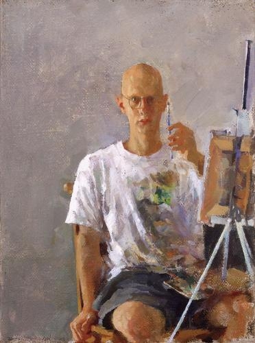 Amnon David Ar | Self Portrait in the Studio | MutualArt
