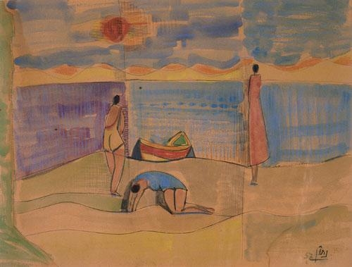 Avraham Naton | On the Sea of galilee (1957) | MutualArt