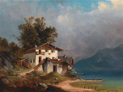Josef Holzer | Farmhouse by the Lake Shore | MutualArt