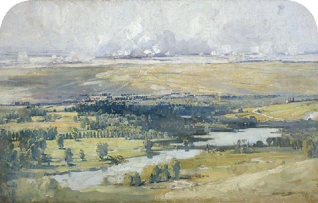 Arthur Streeton | 8th August. The Australian Advance Viewed from an ...