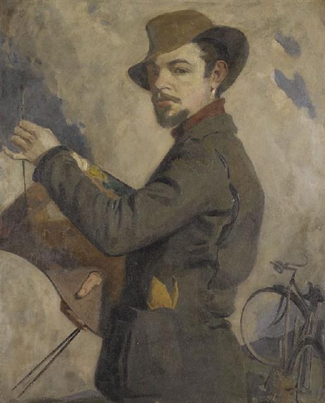 Charles Bush | SELF -PORTRAIT WITH SATCHEL AND BICYCLE (1939 - 1940 ...