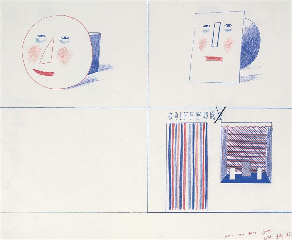David Hockney | Simplified Faces (1973) | MutualArt