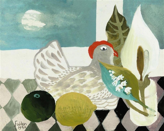 Mary Fedden | Still life with Hen (1982) | MutualArt