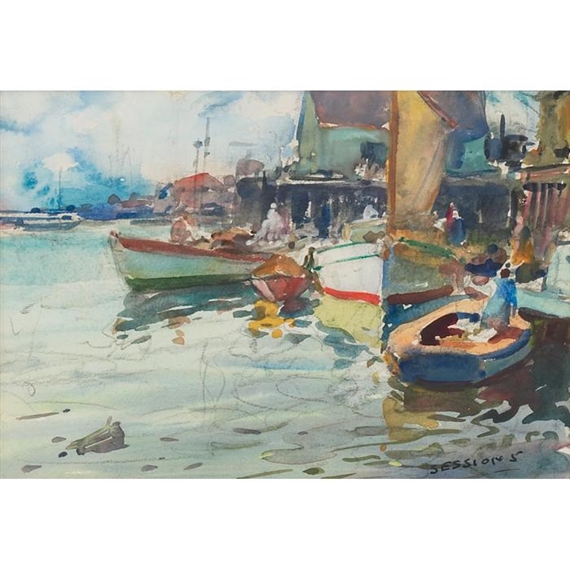 Sessions James | Harbor Scene (Circa 1930) | MutualArt