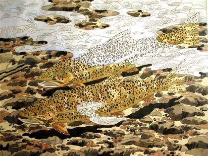 Neil Welliver | TROUT AND REFLECTION (1980) | MutualArt