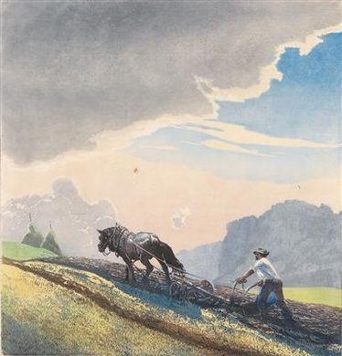 Hans Frank | Working in the Fields (1934) | MutualArt