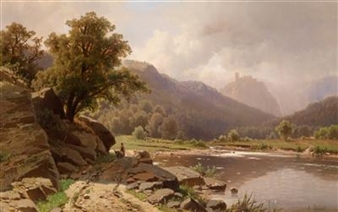Adolf Chwala | LANDSCAPE WITH STREAM | MutualArt
