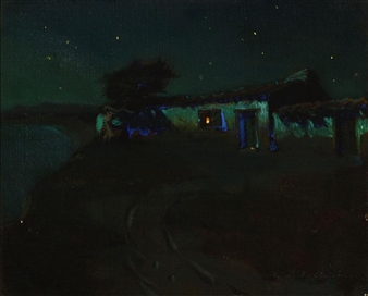 Charles Rollo Peters | Old Customs House (Monterey) under moonlight ...