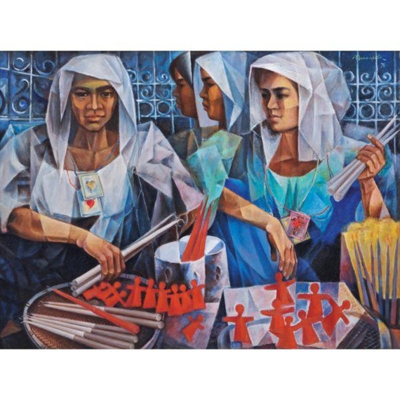 Vicente Manansala | Candle Vendors (1976) | MutualArt