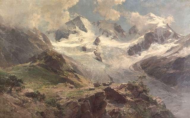 Edward Theodore Compton | A high mountains landscape (1916) | MutualArt
