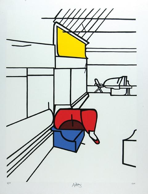 Valerio Adami | 2 works: Interior ; Untitled (Carmin) (1970 - 1974 ...